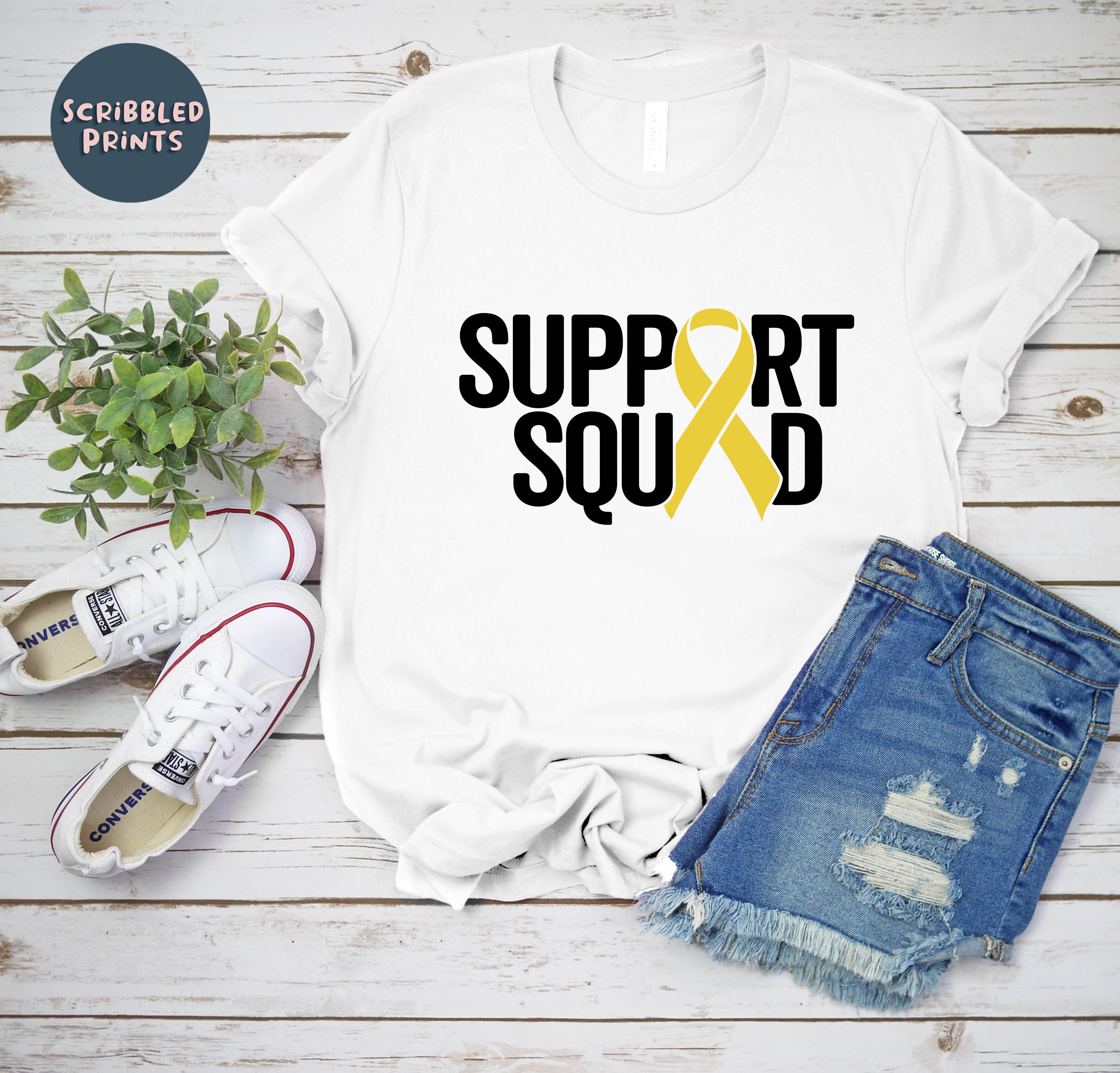 Support Squad SVG Childhood Cancer Awareness SVG Gold Ribbon | Etsy