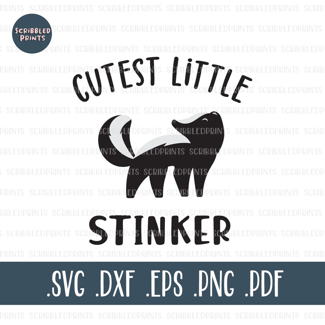 Cutest Little Stinker SVG, Baby Onesie Svg, Skunk Svg, Baby SVG, Tee ...