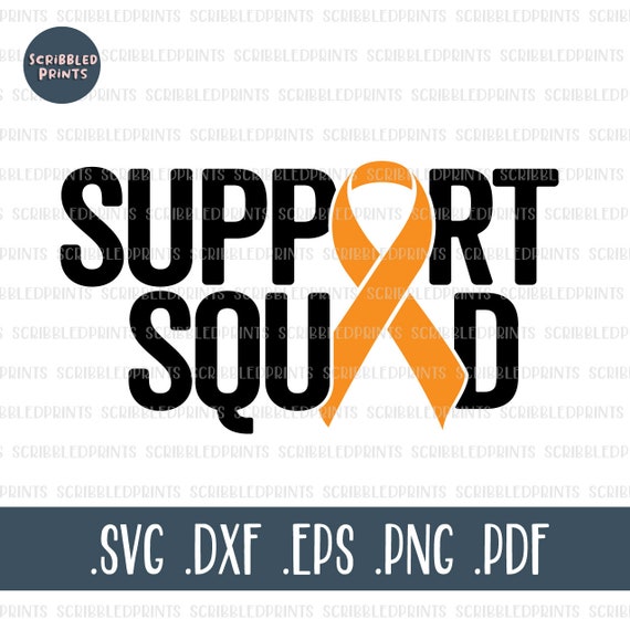Support Squad SVG Leukemia Awareness SVG Orange Ribbon SVG | Etsy