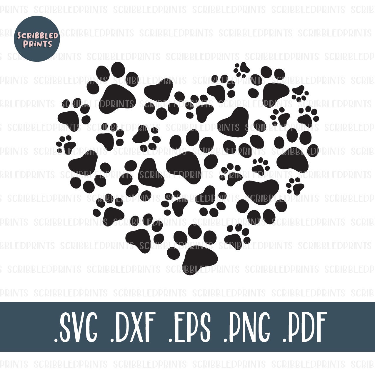 Paw Print Heart SVG Dog Paw SVG Cat Paw SVG Heart Svg | Etsy