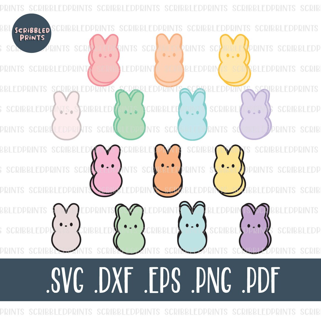 Easter Peeps SVG, Marshmallow Bunny SVG, Cute Chubby Bunny SVG, Easter ...
