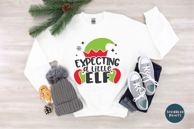Expecting A Little Elf, Christmas SVG, Pregnancy Announcement, Mom to ...