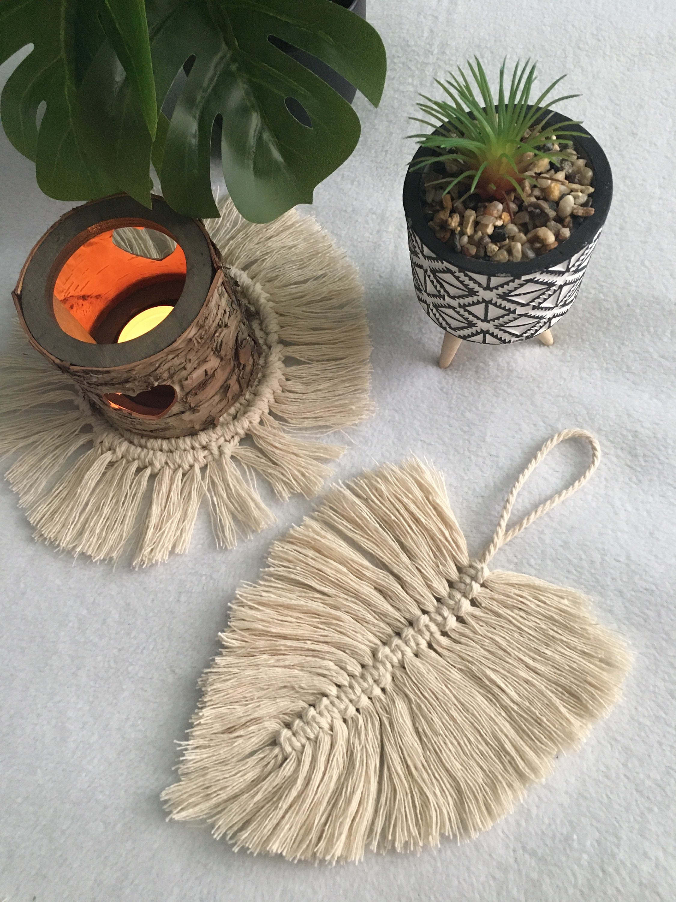 Hojas de macramé hechas a mano - Etsy España