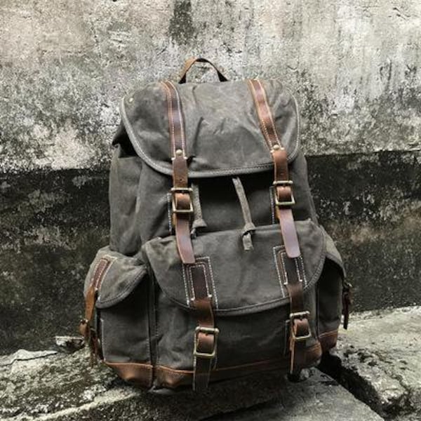 Canvas Backpack Men - Etsy