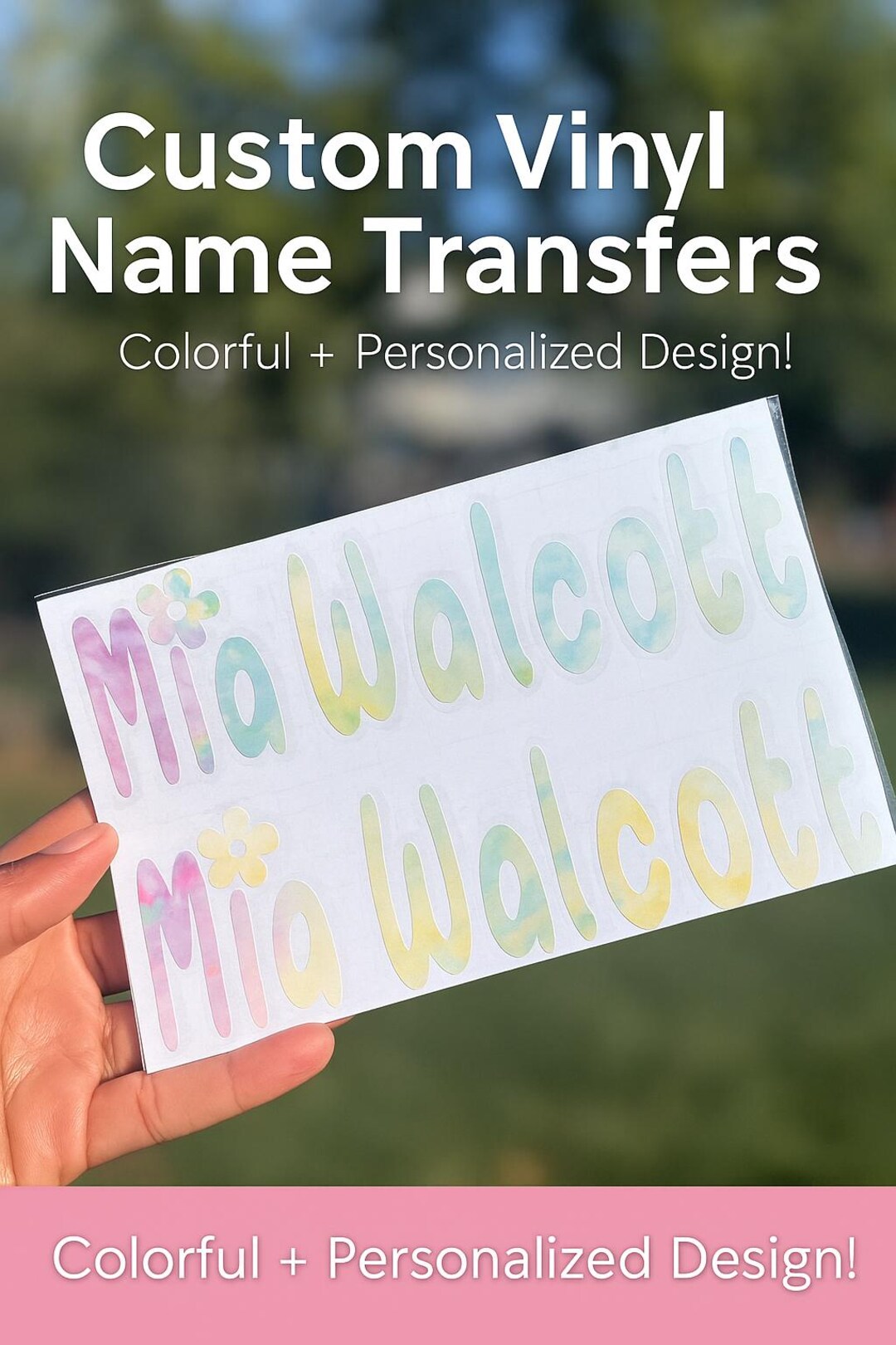 Custom Vinyl Name Sticker: Personalized Waterproof Decal for School ...