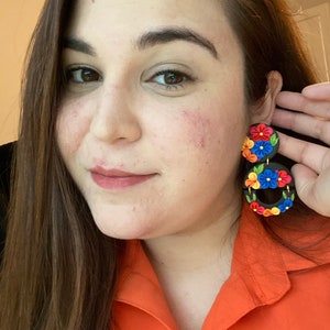 Alyssum Rose Handmade Polymer Clay Earrings Mexican Inspired Earrings ...