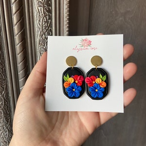 Alyssum Rose Handmade Polymer Clay Earrings Mexican Inspired Earrings ...