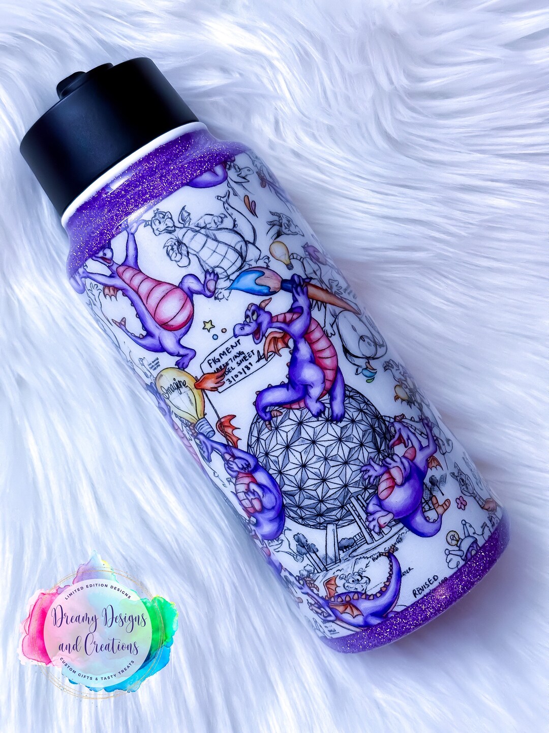 Figment Inspired Tumbler, Epcot Gift, Custom Water Bottle or Tumbler - Etsy