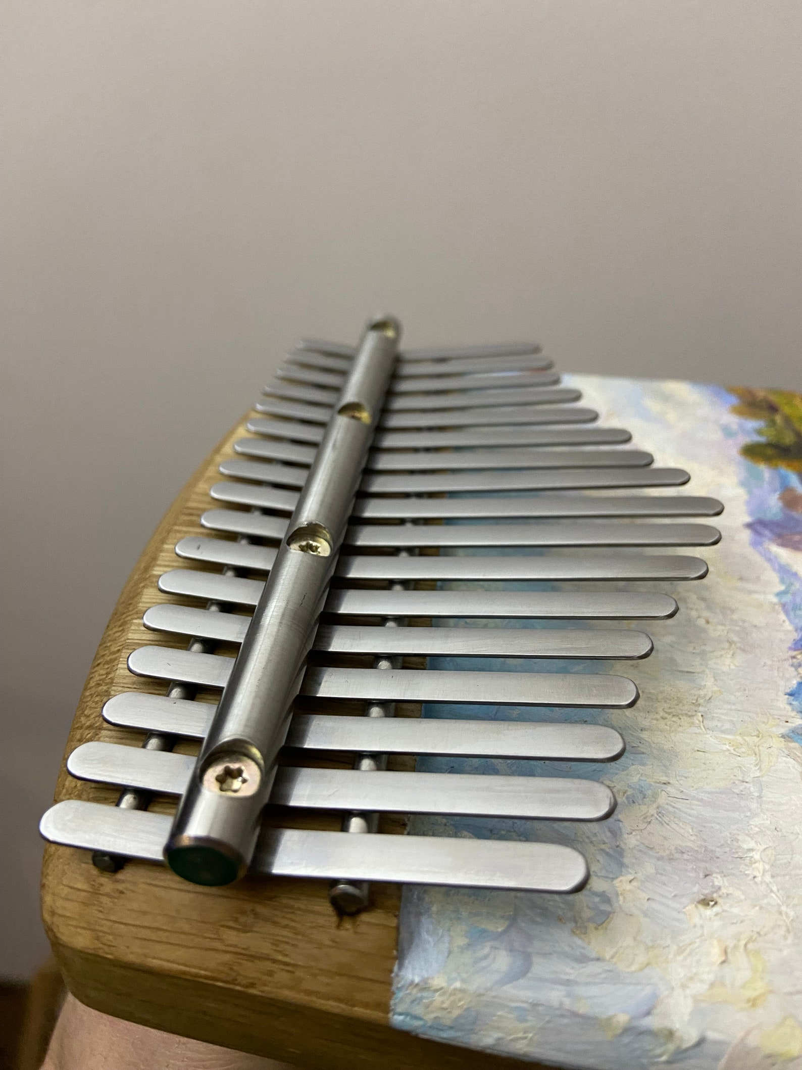 Hand Painted Oak Wood Kalimba, 17 Key Kalimba With Lanscape Painting ...