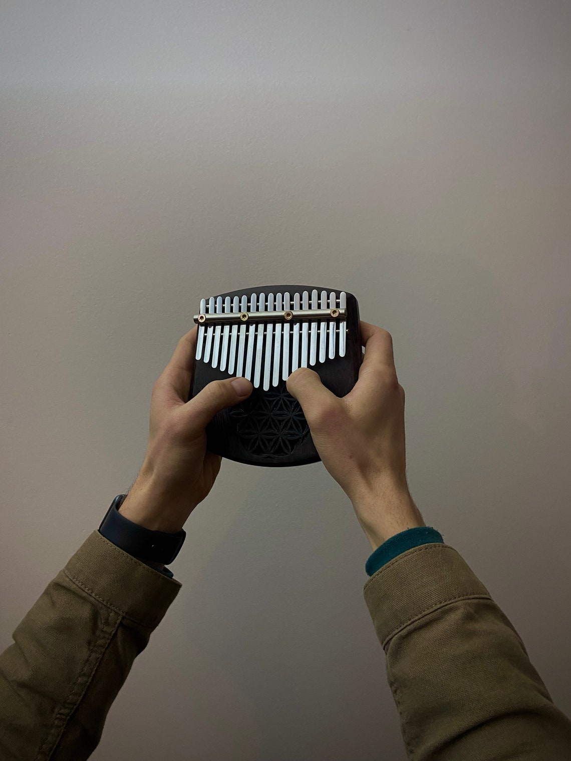 Wenge Wood Carved 17 Key Kalimba, Thumb Piano, Mbira, Musical ...