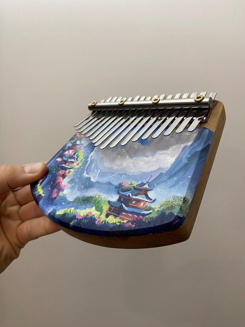 Hand Painted Oak 17 Key Kalimba, Mbira, Marimba, Gifts for Musicians ...