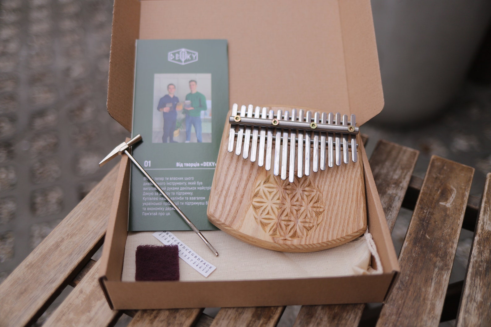 Wood Carved Kalimba, Flower of Life Art, Sacred Geometry Marimba, Sound ...