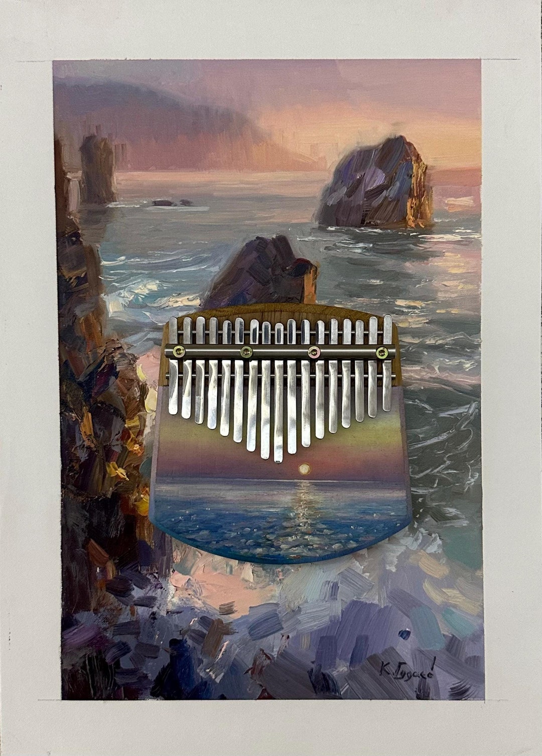 Kalimba With Hand-painted Design “sea Sunset” - Etsy