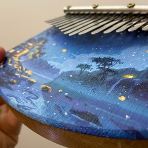 Painted 17 Key Oak Kalimba, Rustic Painting, Musical Instruments ...
