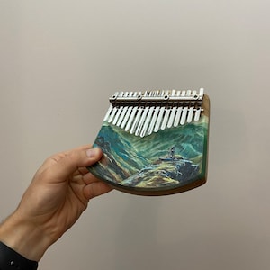 Painted 17 Key Oak Kalimba, Rustic Painting, Musical Instruments ...