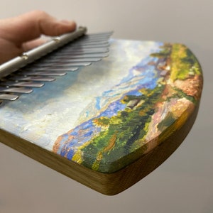 Hand Painted Oak Wood Kalimba, 17 Key Kalimba With Lanscape Painting ...