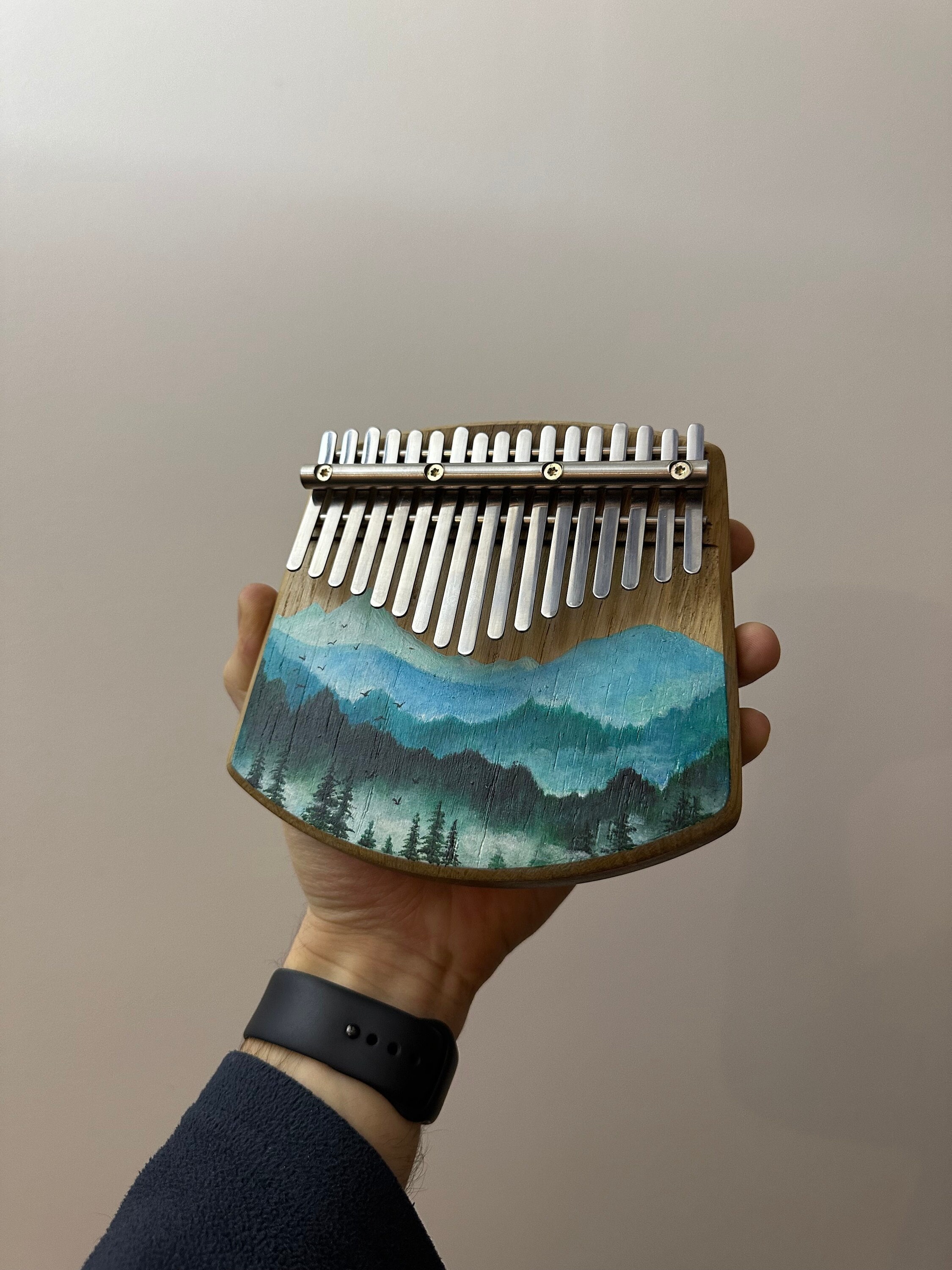 Hand Decorated Kalimba, Gifts for Musicians, Landscape Design, Small ...