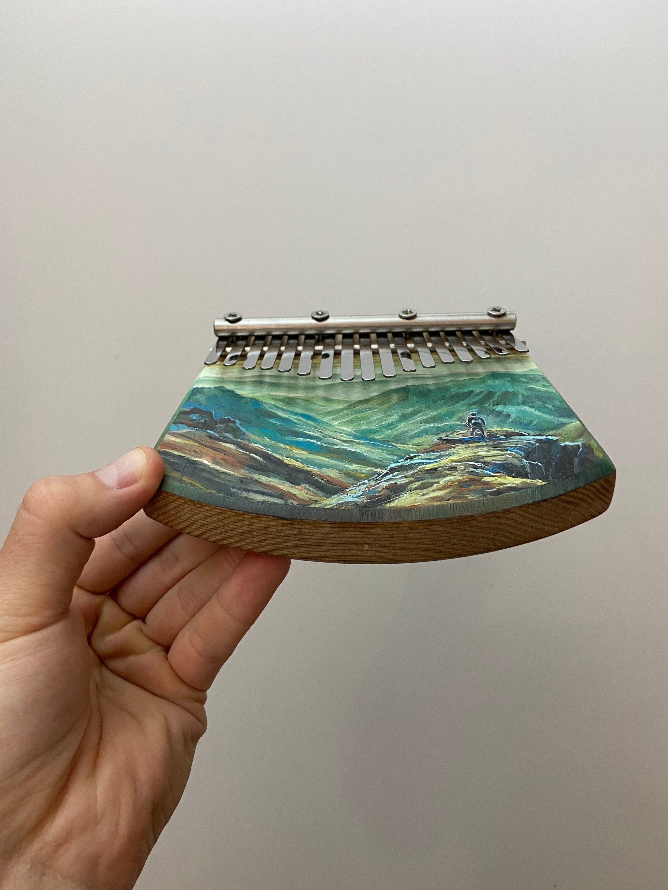 Painted 17 Key Oak Kalimba, Rustic Painting, Musical Instruments ...