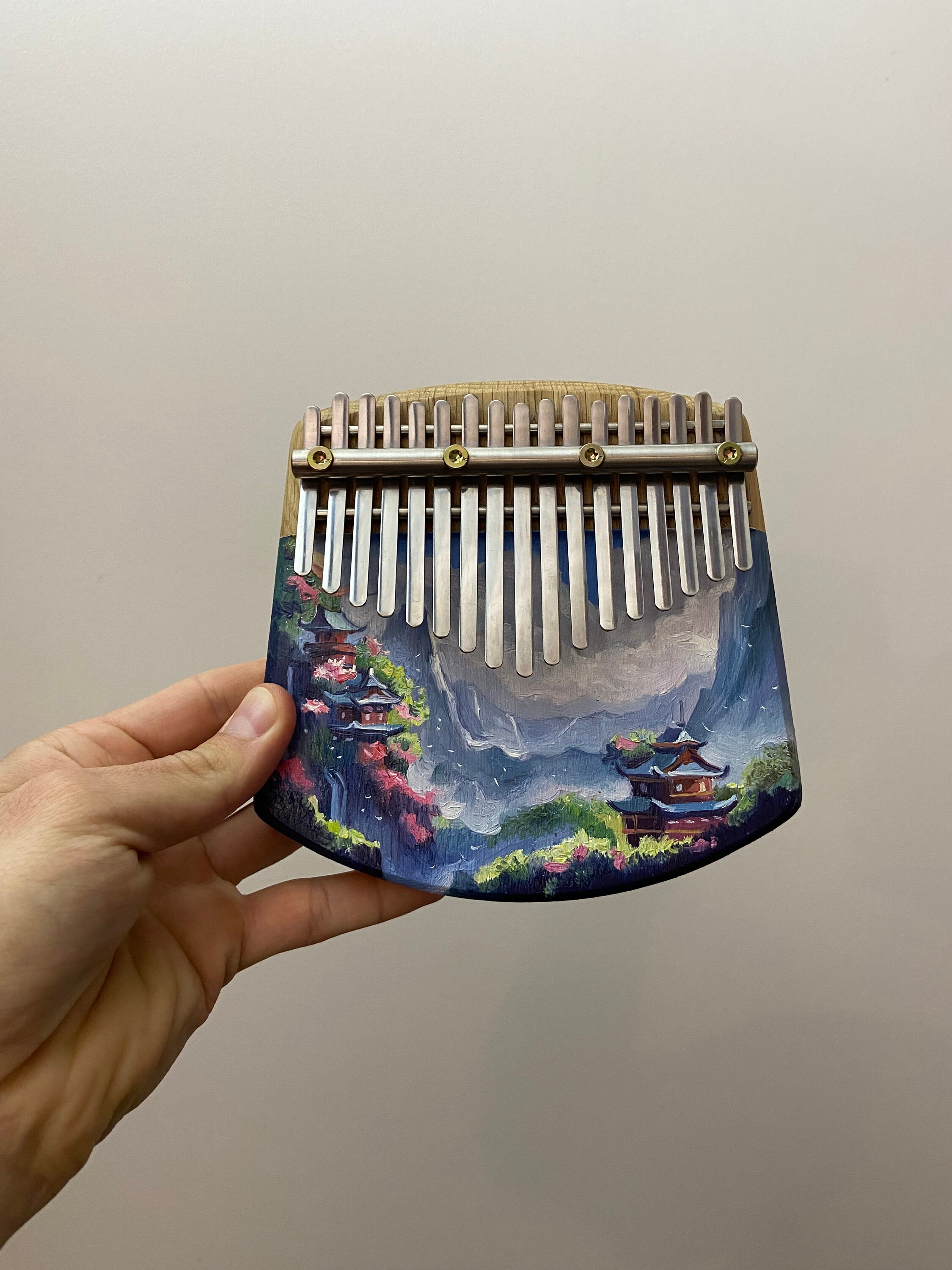 Hand Painted Oak 17 Key Kalimba, Mbira, Marimba, Gifts for Musicians ...