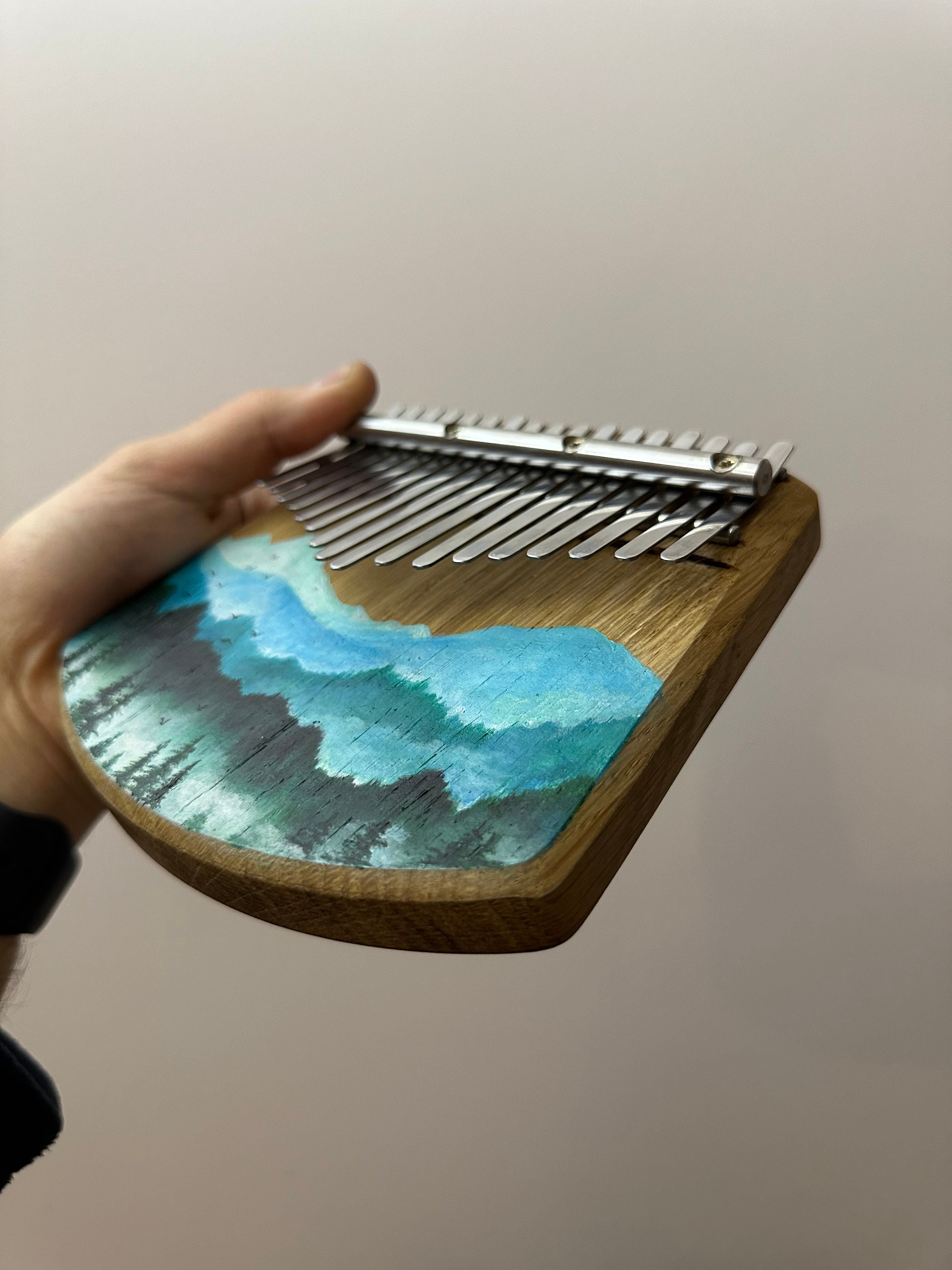 Hand Decorated Kalimba, Gifts for Musicians, Landscape Design, Small ...