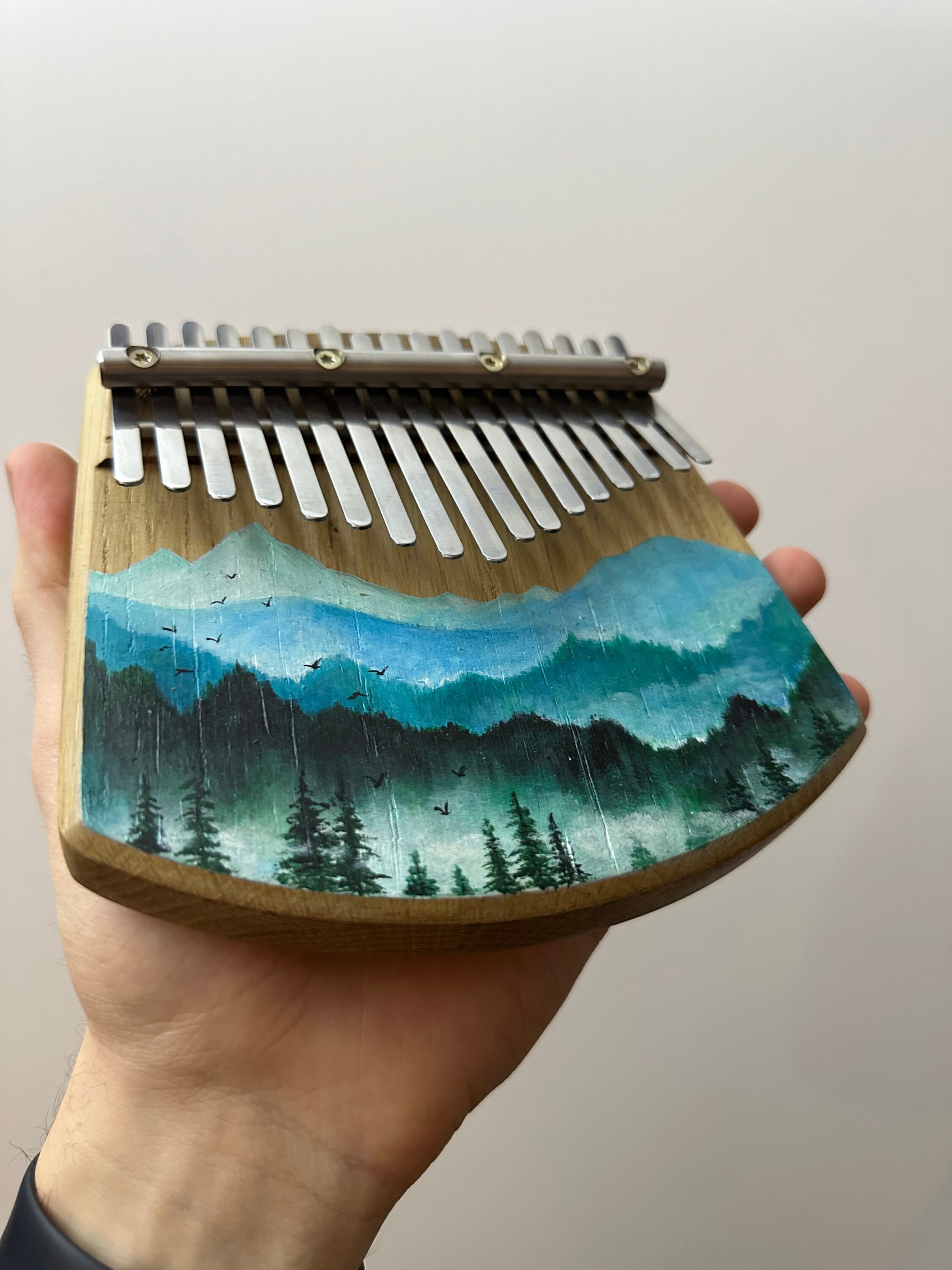 Hand Decorated Kalimba, Gifts for Musicians, Landscape Design, Small ...