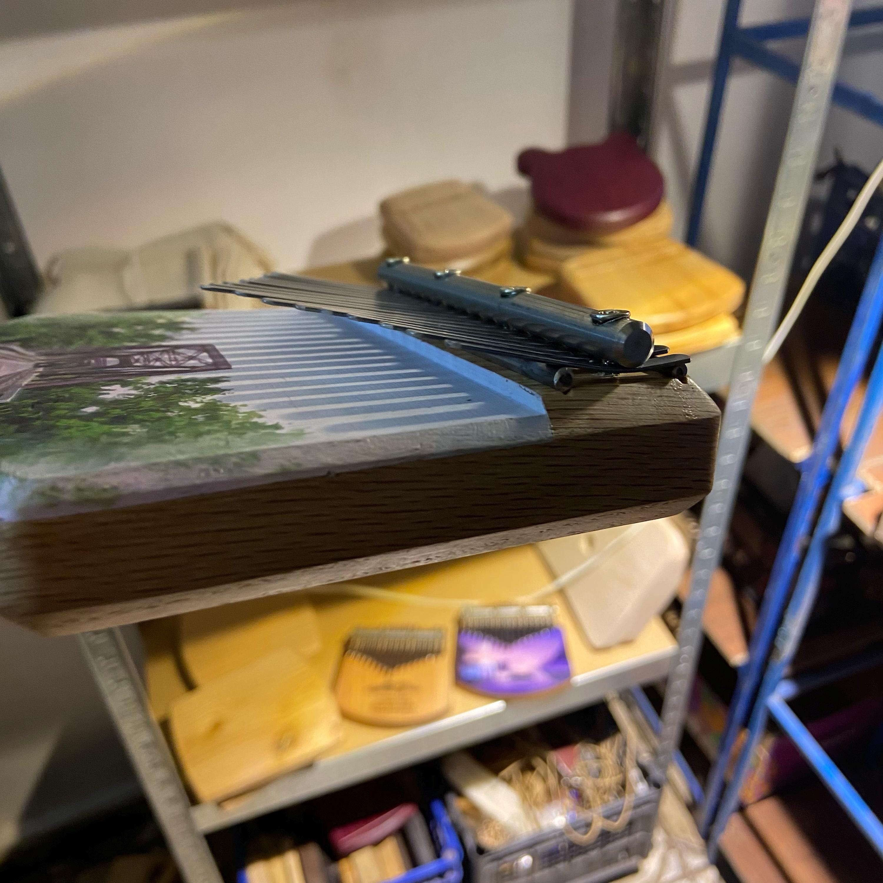 Hand-painted Kalimba "bridge in the Forest" | 17-key Handmade Musical ...