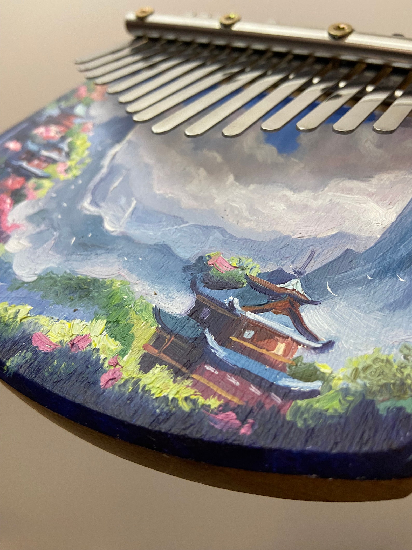 Hand Painted Oak 17 Key Kalimba, Mbira, Marimba, Gifts for Musicians ...