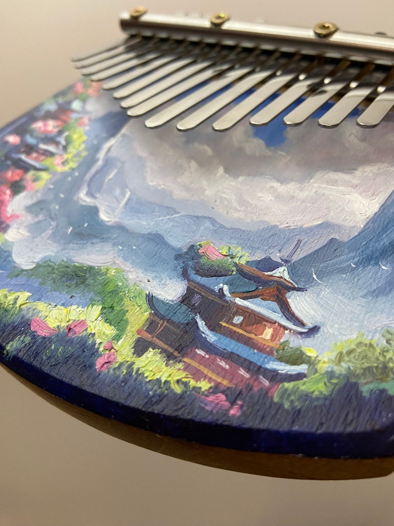 Hand Painted Oak 17 Key Kalimba, Mbira, Marimba, Gifts for Musicians ...