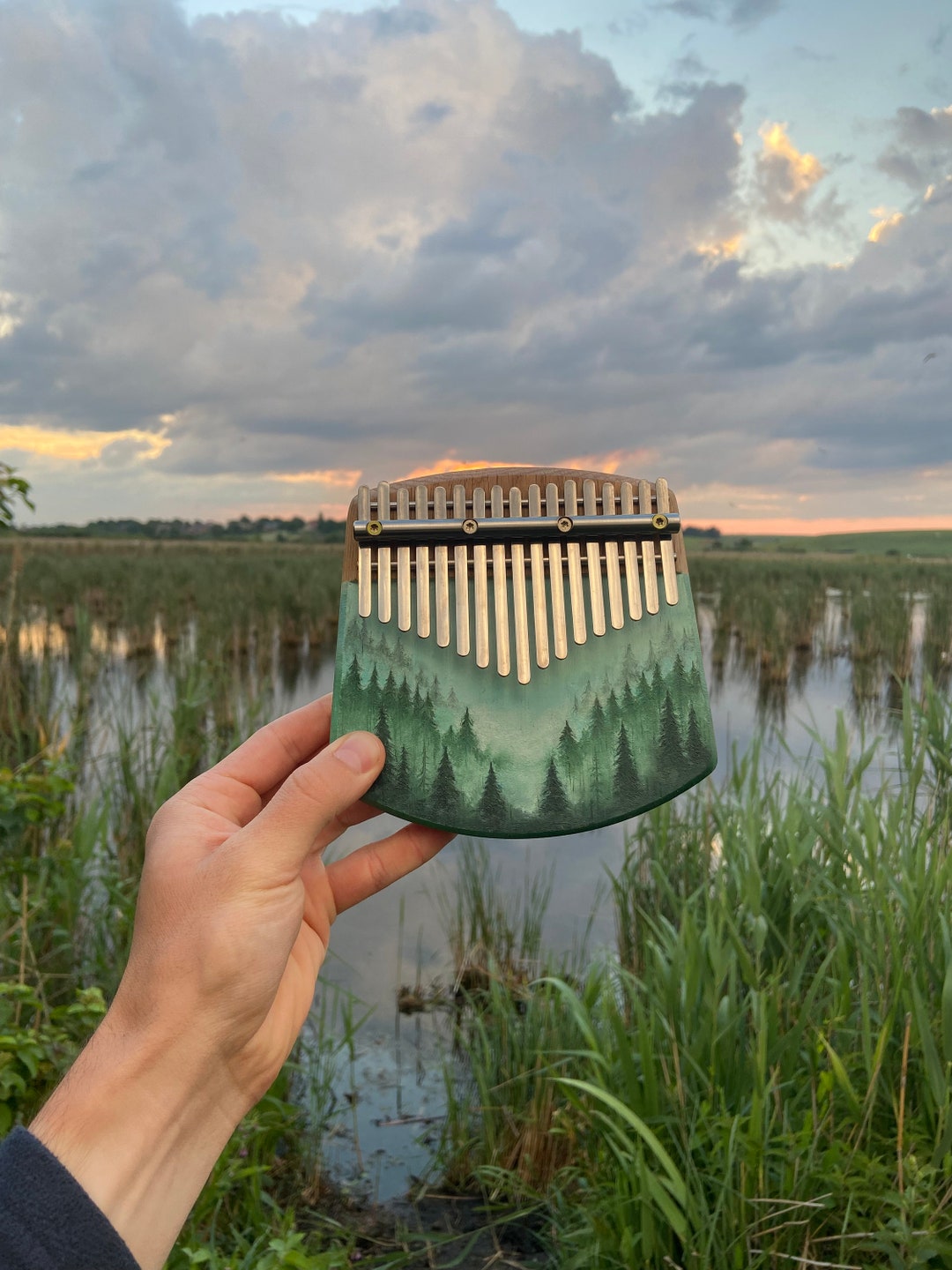 Enchanting Forest Hand-painted Kalimba, 17 Key Thumb Piano, Marimba - Etsy