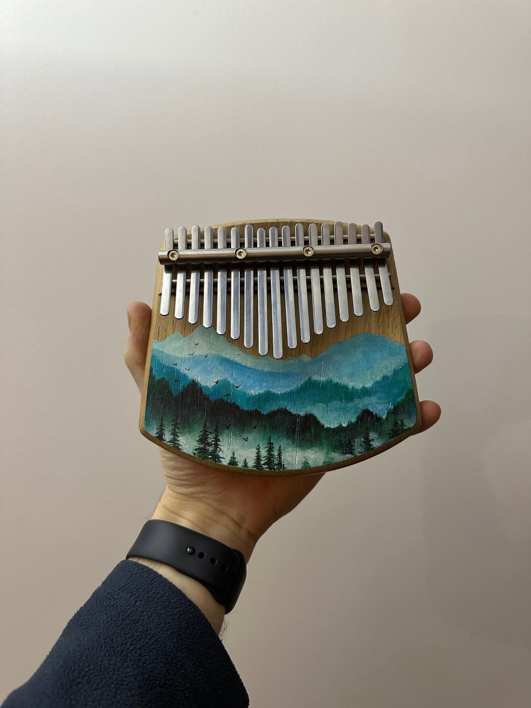 Hand Decorated Kalimba, Gifts for Musicians, Landscape Design, Small ...