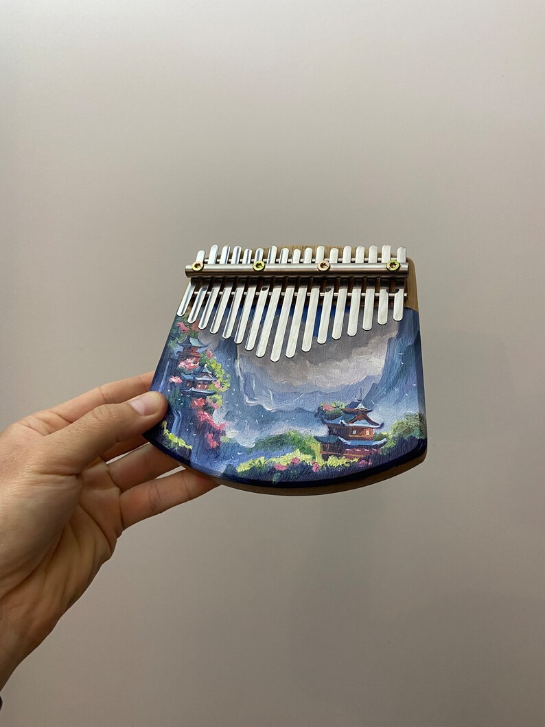 Hand Painted Oak 17 Key Kalimba, Mbira, Marimba, Gifts for Musicians ...