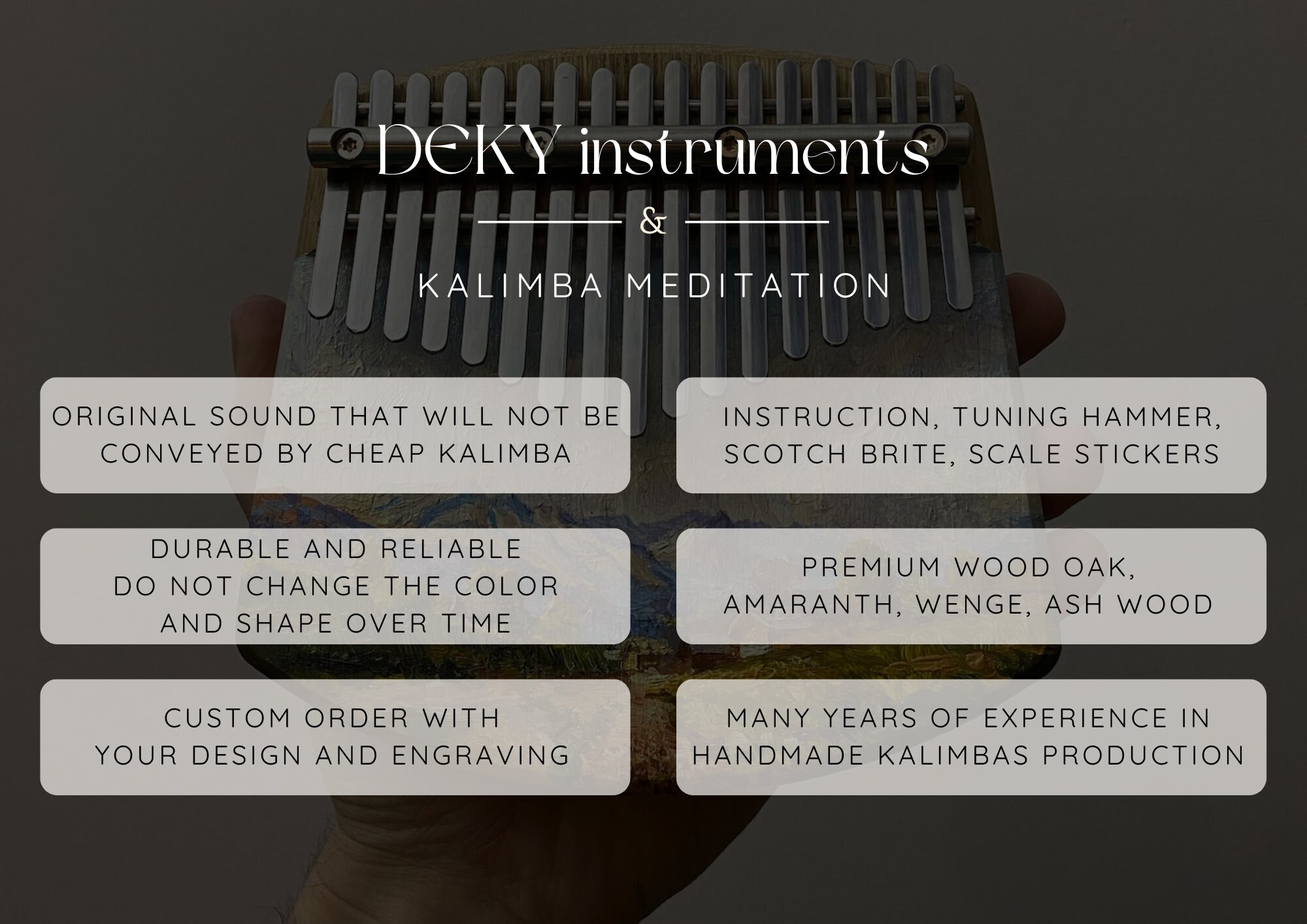 17 Key Custom Ash Kalimba, Landscape Painting, Painted Mbira ...
