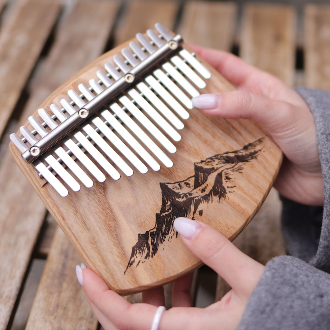Unique Mountain Engraved Kalimba, Gifts for Musicians, Meditation Gifts ...