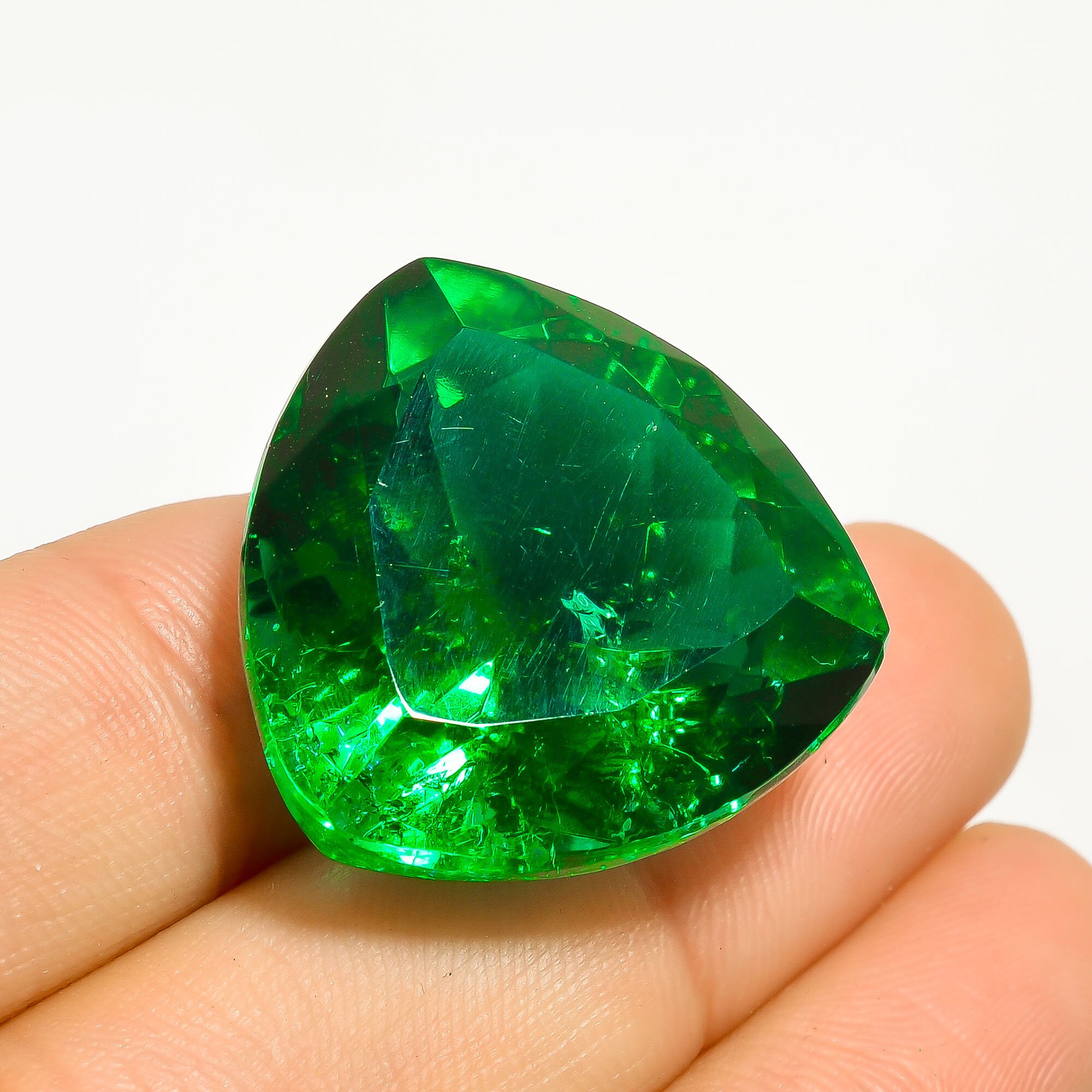 46 Ct. Unique Top Grade Quality Lab Created Green Emerald | Etsy