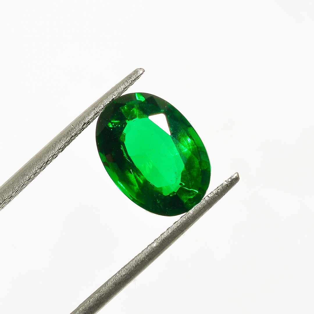 4 Kt Natürlicher Smaragd Lab Erstellt Grün Smaragd Oval Form Etsy De