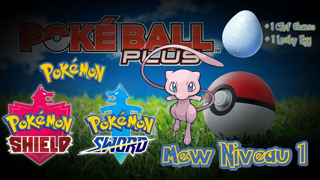 Pokemon Sword/shield (shield/sword) Mew Pokeball Plus + (lv1, 4IV ...
