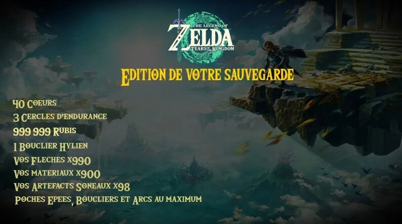 Save Data the Legend of Zelda: Tears of the Kingdom cheats Codes ...