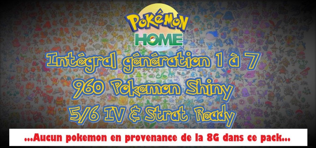 Pokemon Home: 960 Pokemon G1 to G7 Shiny 5/6IV Strat - Etsy UK