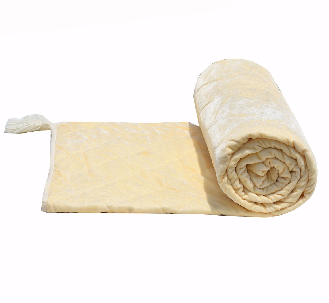 Cream Velvet Quilt Queen Quilt Velvet Comforter Cream King - Etsy