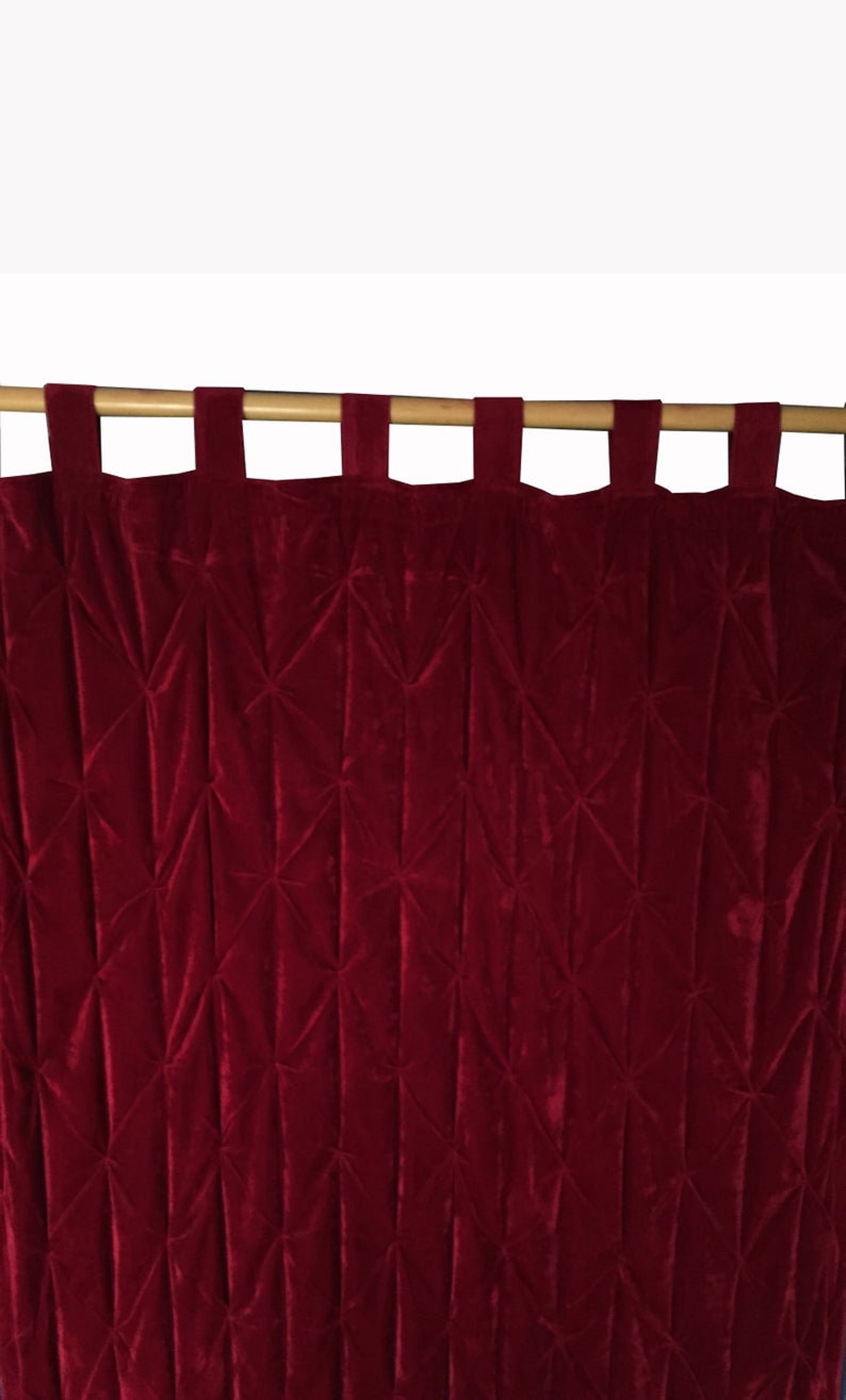 Deep Red Curtain Luxury Velvet Curtain Bohemian Window Living - Etsy