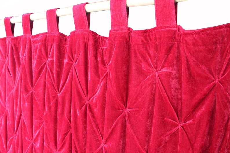 Deep Red Curtain Luxury Velvet Curtain Bohemian Window Living - Etsy