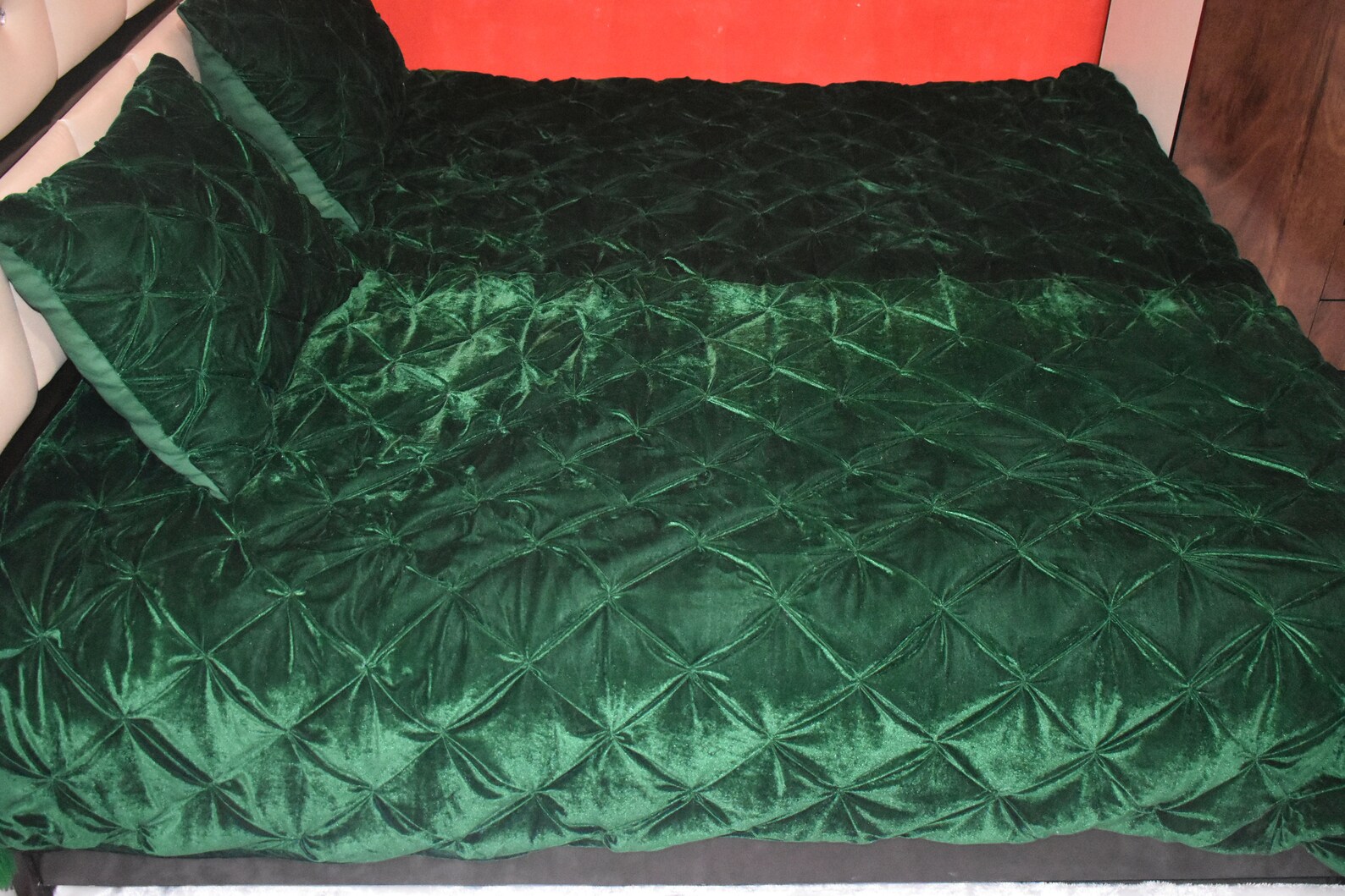 Emerald Green Velvet Quilt Emerald Green Luxury Comforter | Etsy