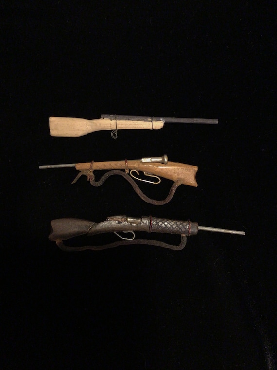 Antique Rustic Rifle / Gun Miniature Model Lot 3 Pcs Handmade | Etsy