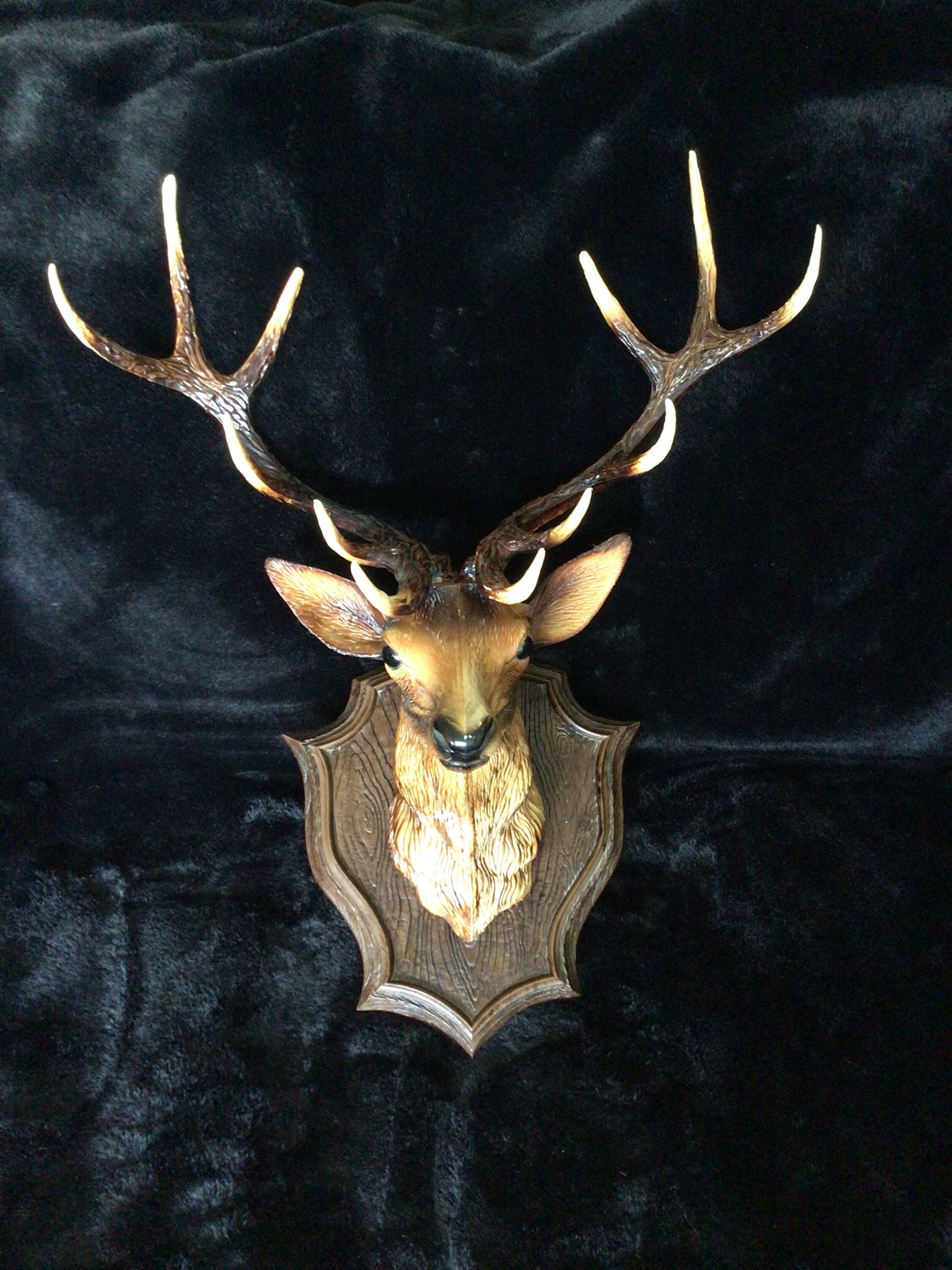 Stunning French Faux Stag Head Mount Signed Plastic Vintage MCM Deer ...