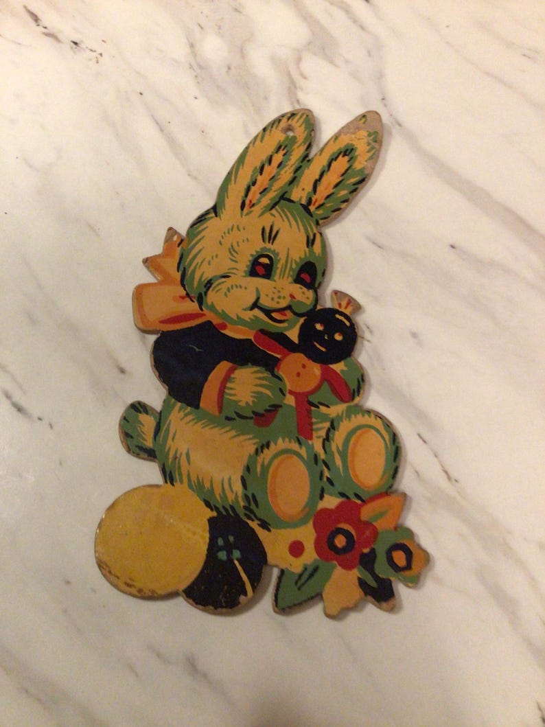Vintage (slightly Terrifying) Easter Bunny Decor. Demon Rabbit? FREE ...