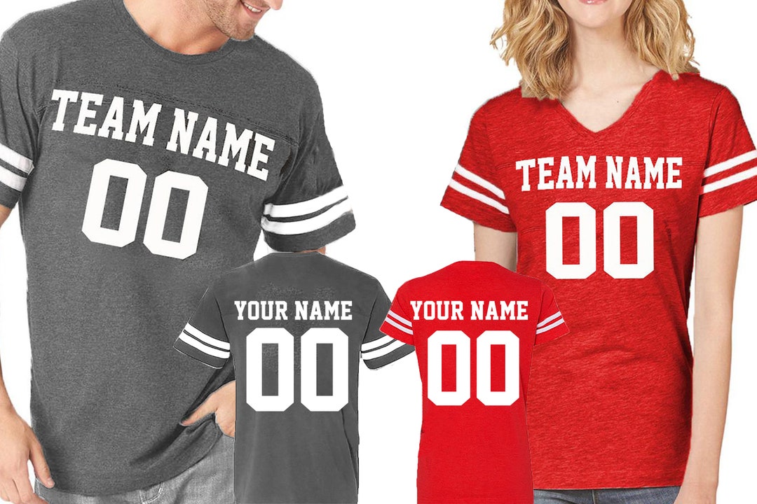 Unisex Couple Matching Shirts, Front Back Team and Your Name Number ...