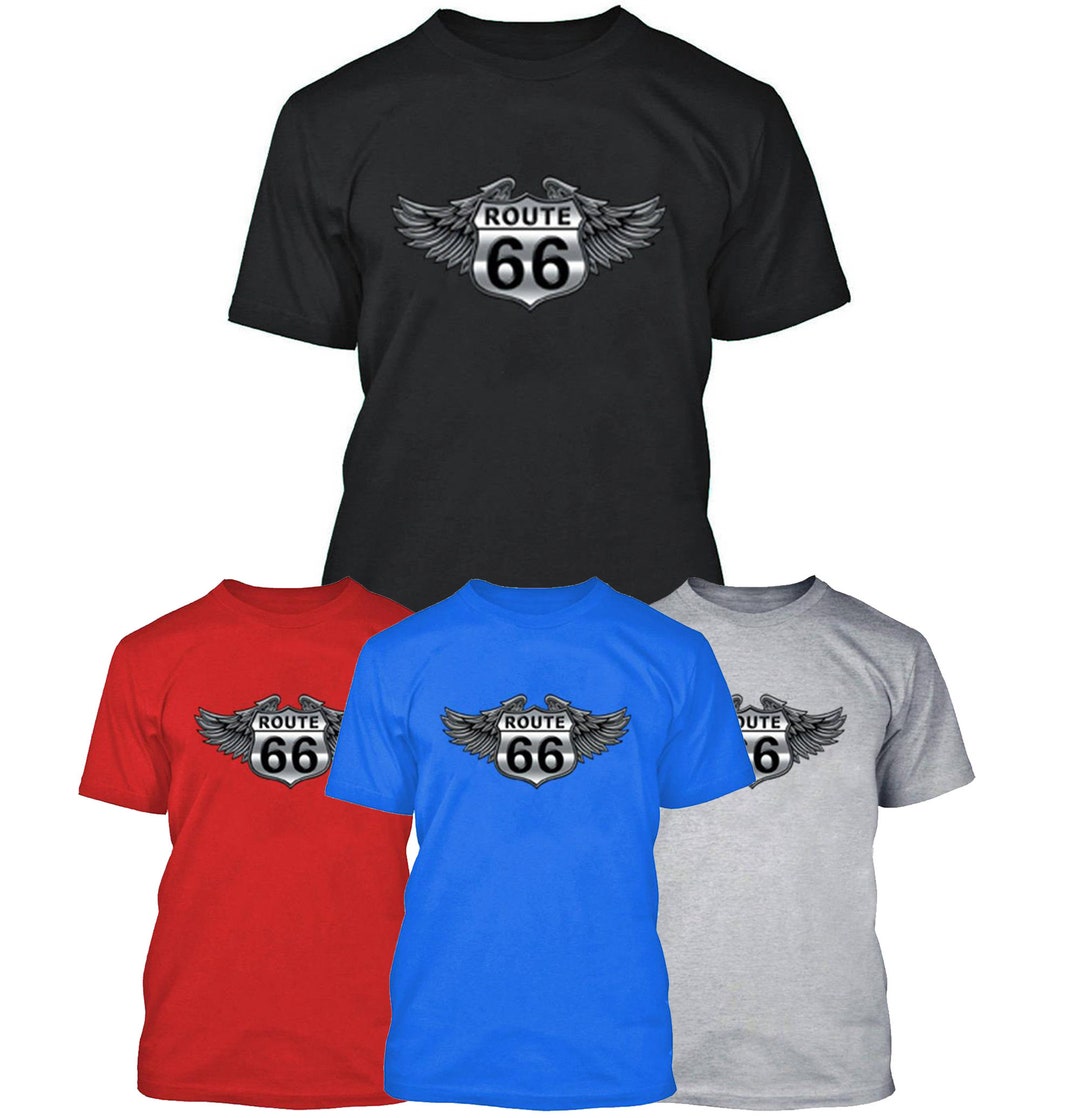 WINGS Route 66 | MAN T-SHIRT, Design Silver Route Us 66 Assorted Colors ...