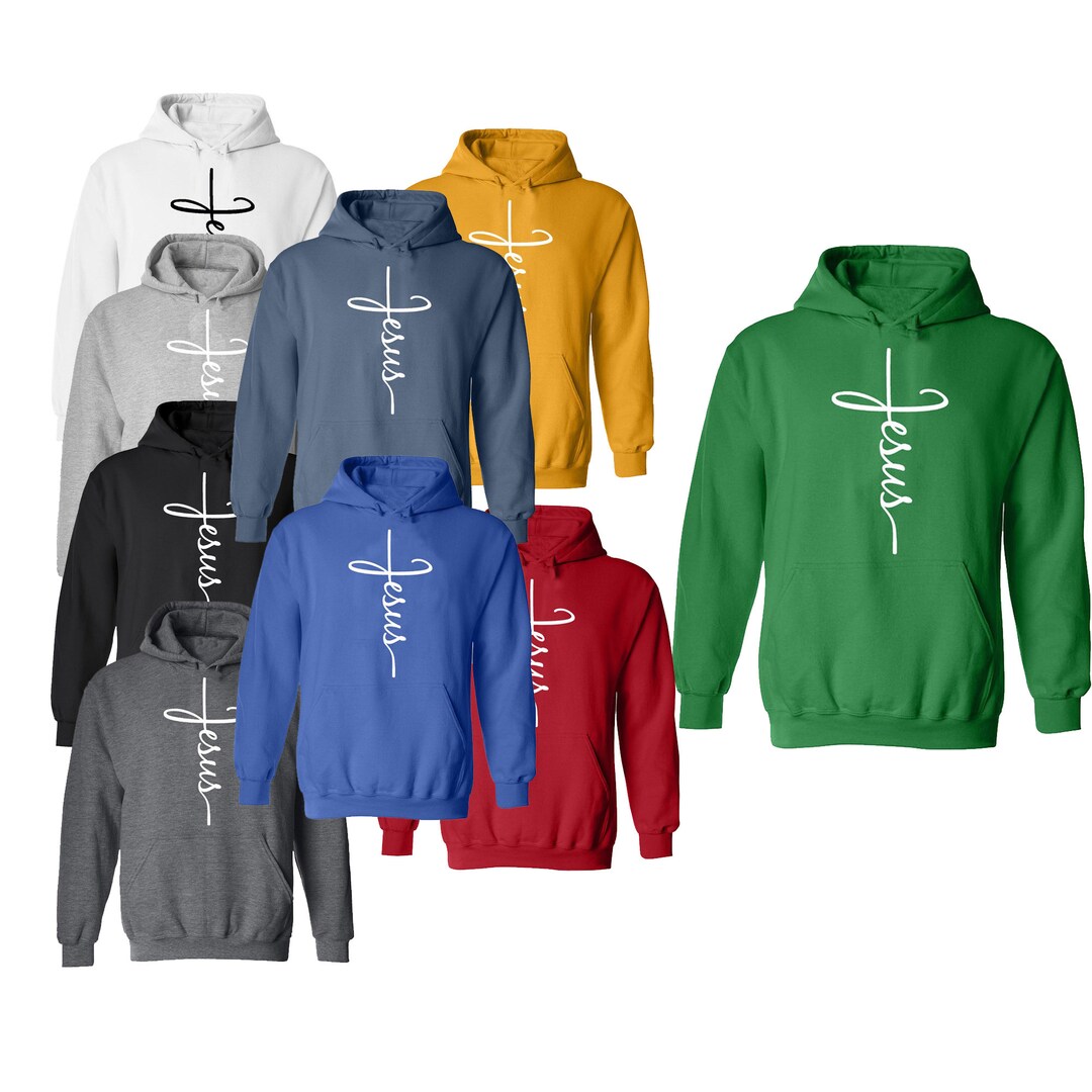 JESUS Cross HOODIE Sweatshirt, Christian Religious Faith Disciple ...