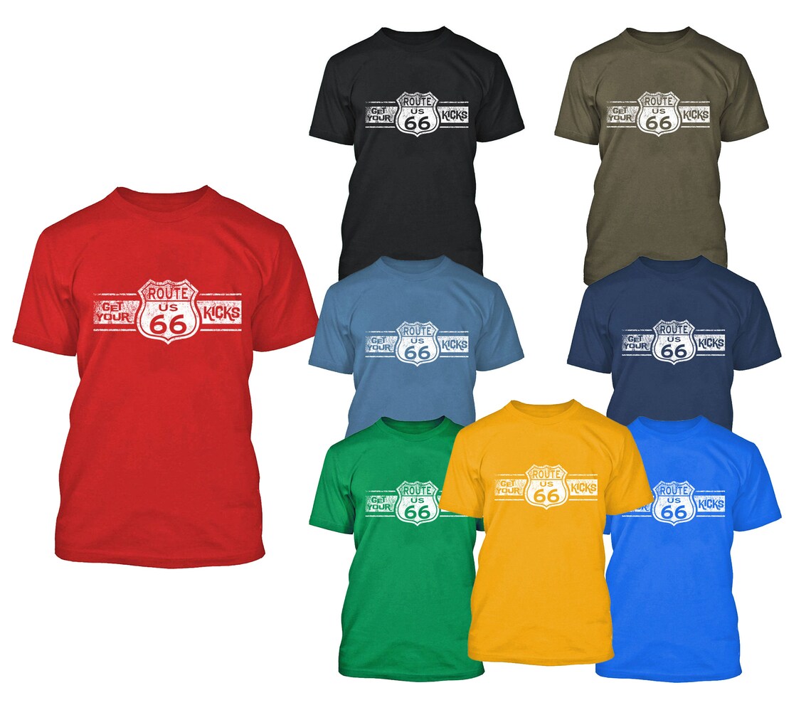 WHITE Route 66 Man Printed Short Sleeve TSHIRT Tee Route Us 66 - Etsy