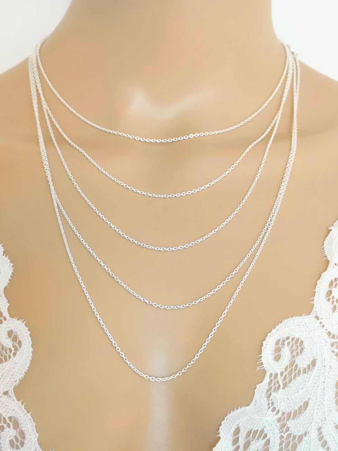 Silver Chain Woman Mesh 16mm 40/45/50/55/60cm - Etsy